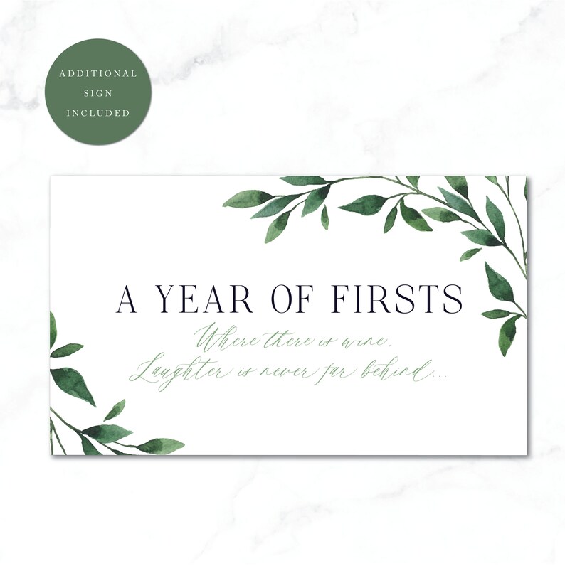 Marriage Milestone Wine Basket Tags - A Year of Firsts - Wine Gift ...