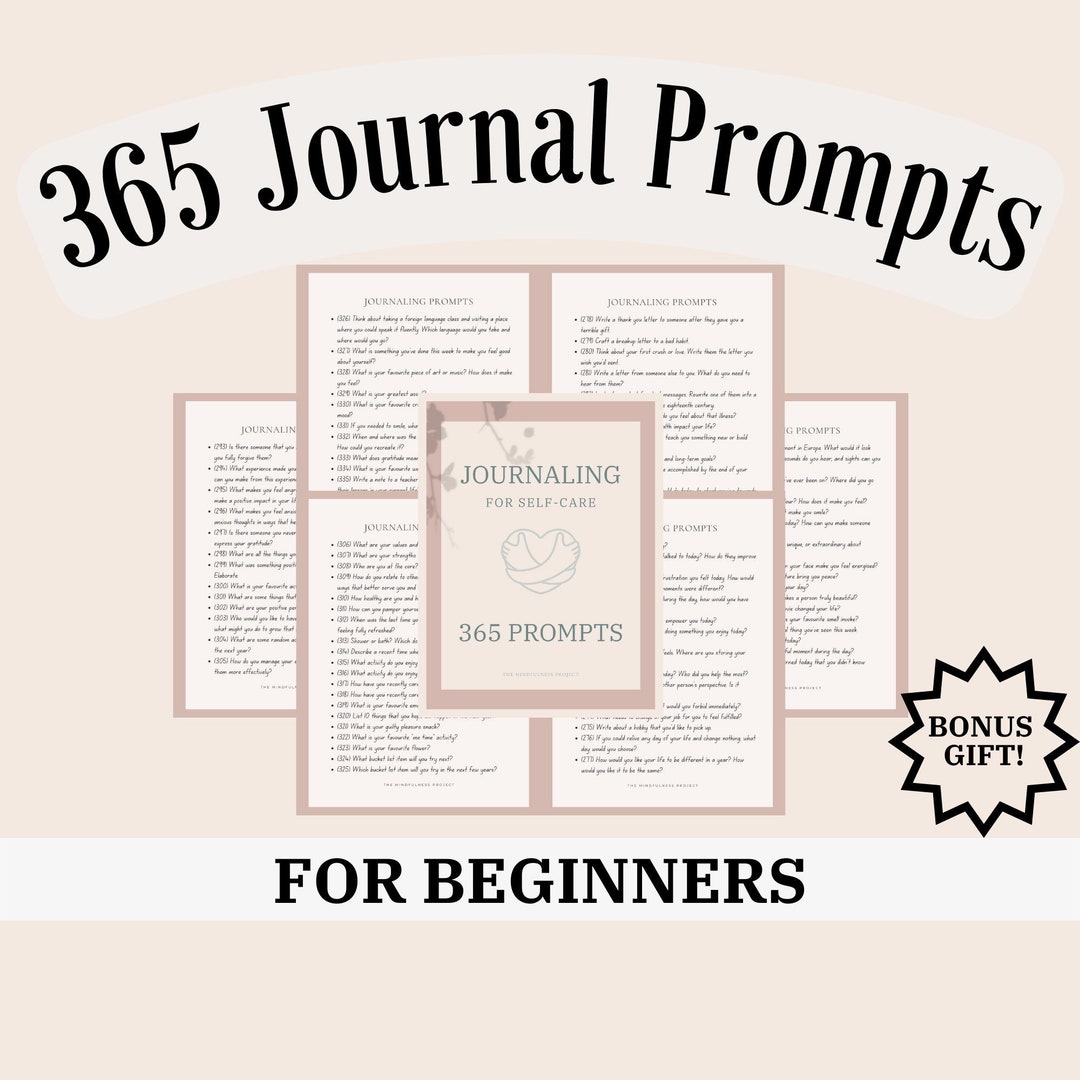 365 Journal Prompts, for Beginners, Self Care, Metal Health, Daily ...