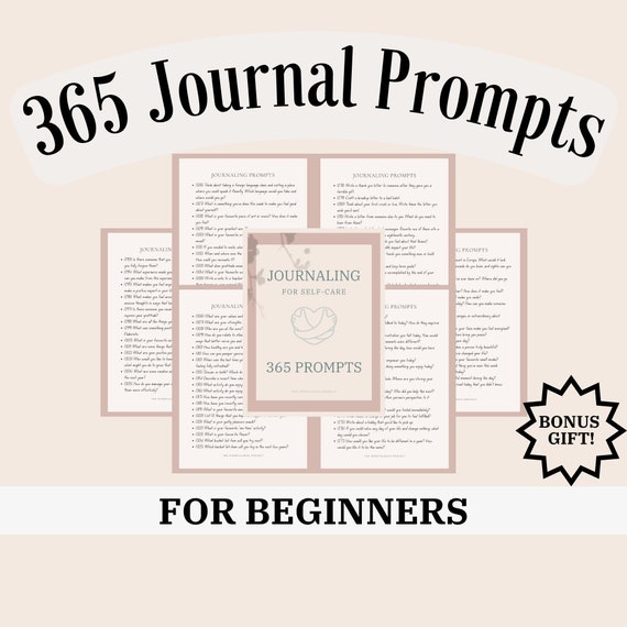 365 Journal Prompts for Beginners Self Care Metal Health - Etsy