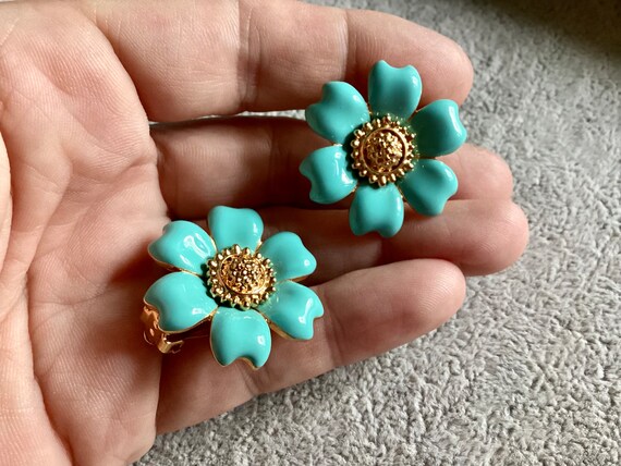 Vintage stunning new enamel turquoise cherry blossom … - Gem