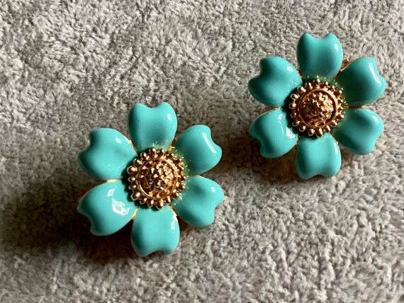 Vintage stunning new enamel turquoise cherry blossom … - Gem