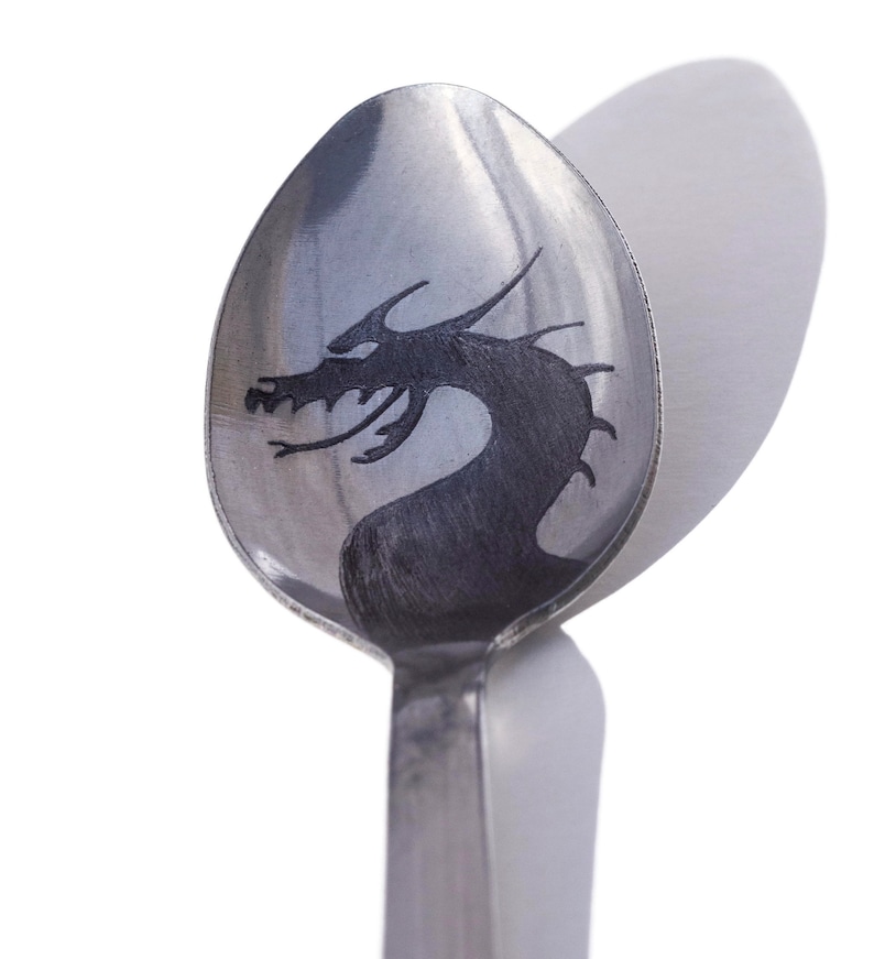 Hand Engraved Dragon Teaspoon Cute Gift - Etsy