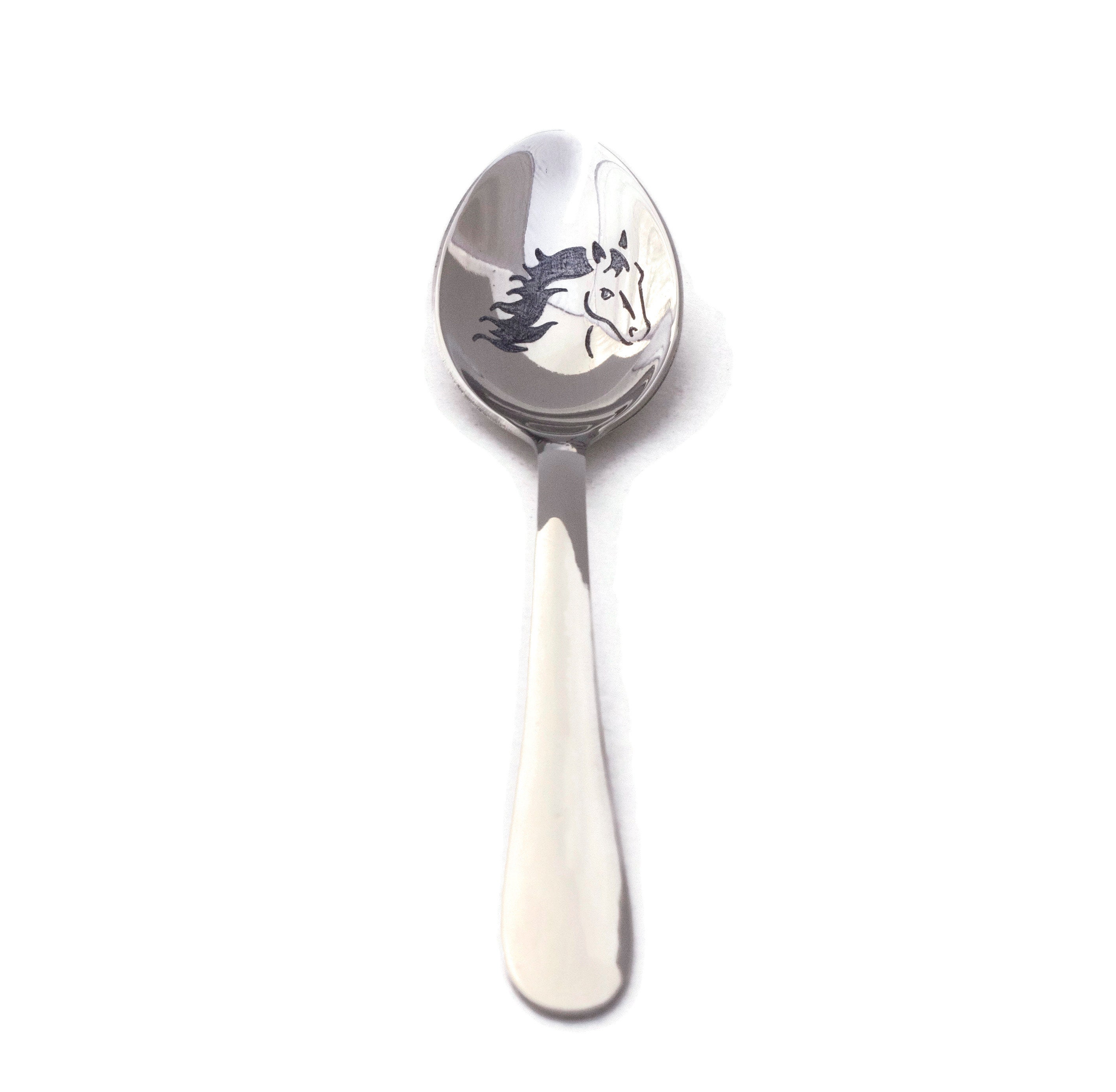 Hand Engraved Cute Horse Spoon Teaspoon Table Spoon Special - Etsy UK