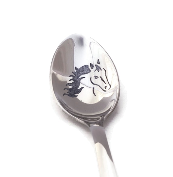 Hand Engraved Cute Horse Spoon Teaspoon Table Spoon special | Etsy