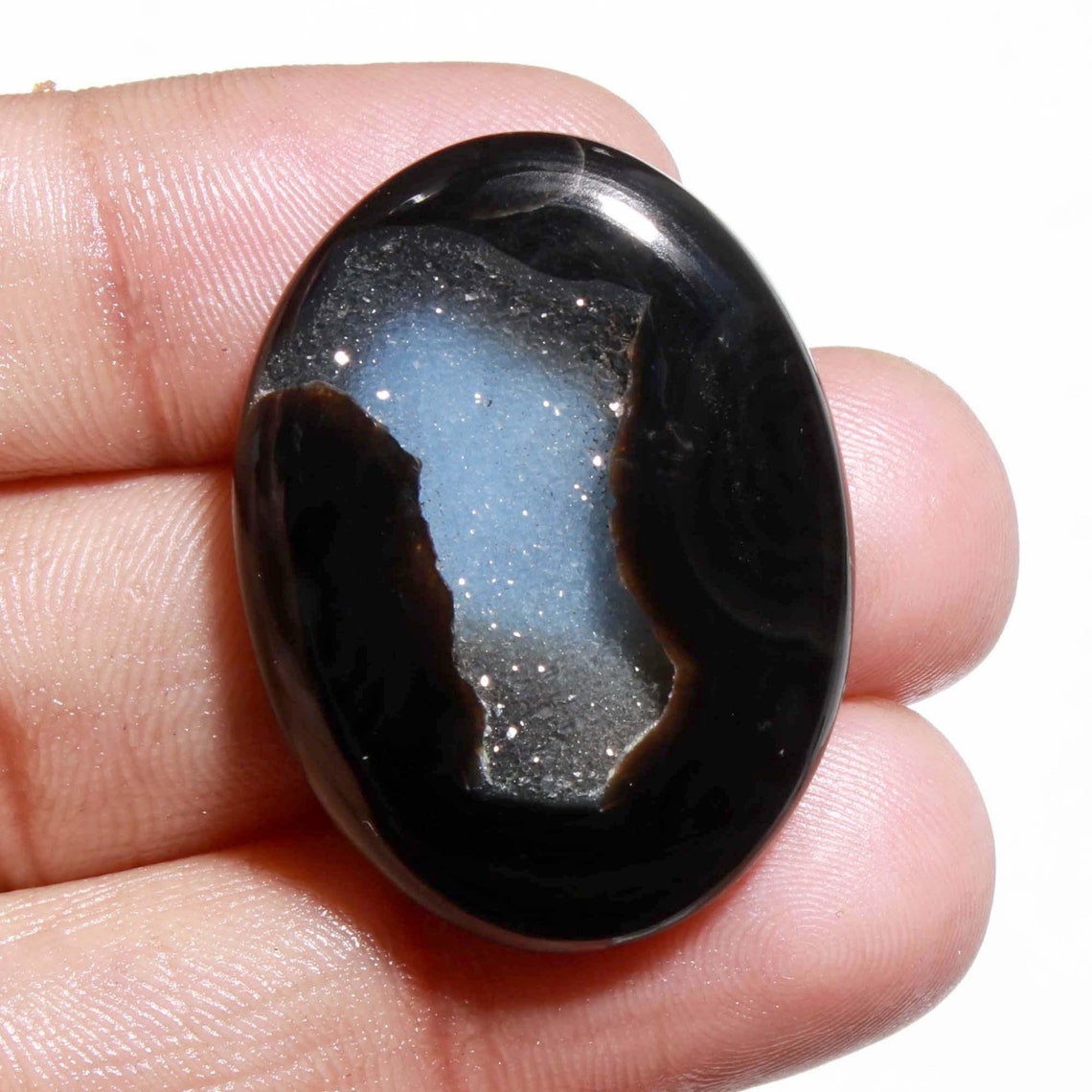 GENUINE GEMSTONE Natural Druzy Black Druzy Beads Druzy Etsy