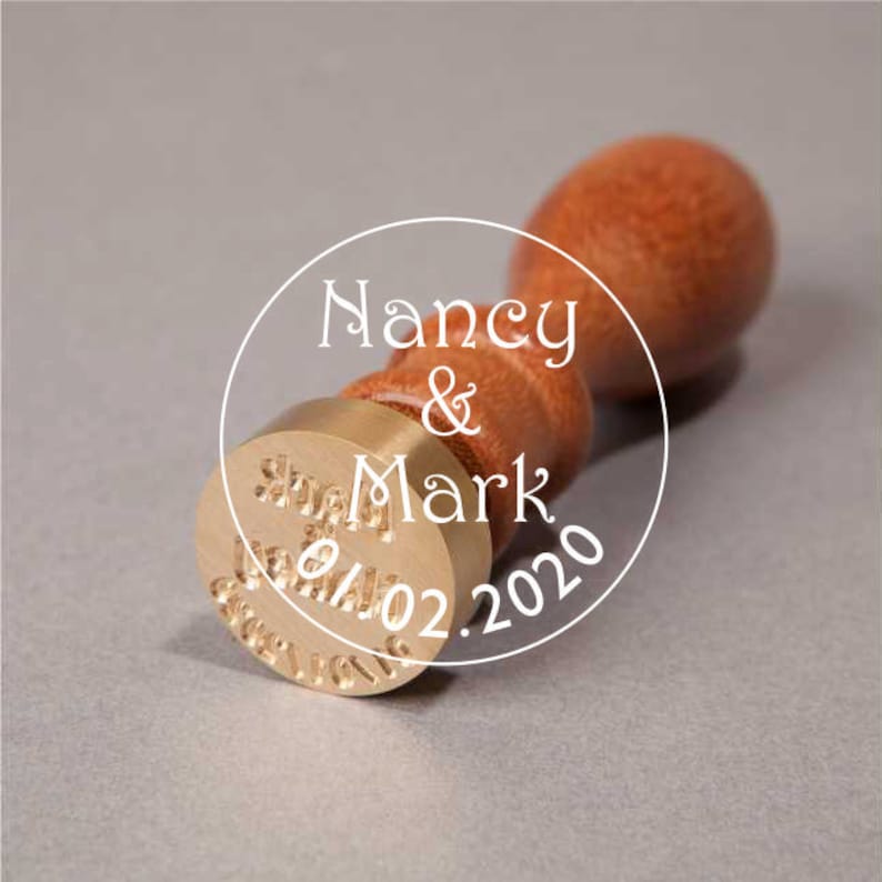 Invitation Wedding Wax Stamp With Two Names and Date Quick - Etsy