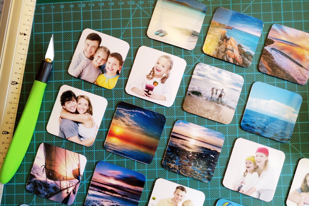 2”x2” | 100 Pcs Fridge Photo Magnets 45x45mm | Customised Square Photo ...