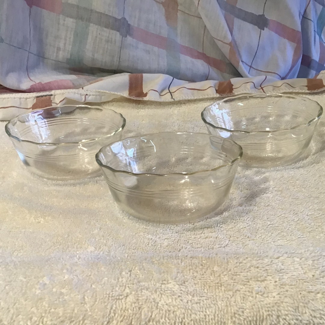 Pyrex Clear Glass Scalloped Rim Custard/dessert Bowls 1950's - Etsy