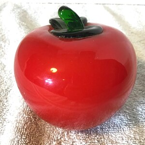 Murano Style Glass Apple Fruit Hand Blown Red Green - Etsy