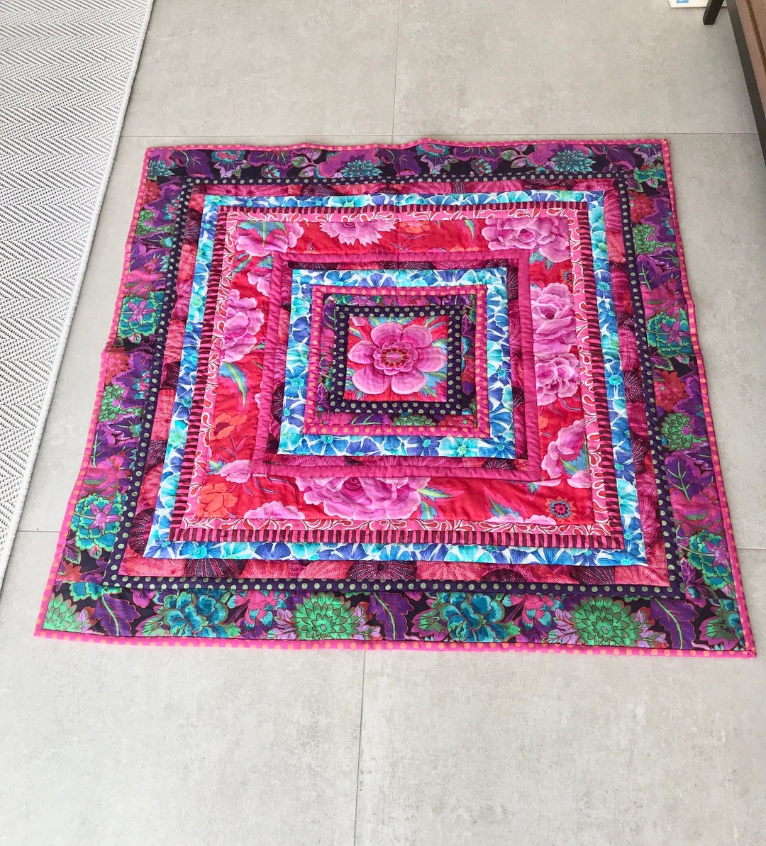 Throw for Chair or Sofa , Patchwork Quilt , Handmade Quilt , Kaffe ...
