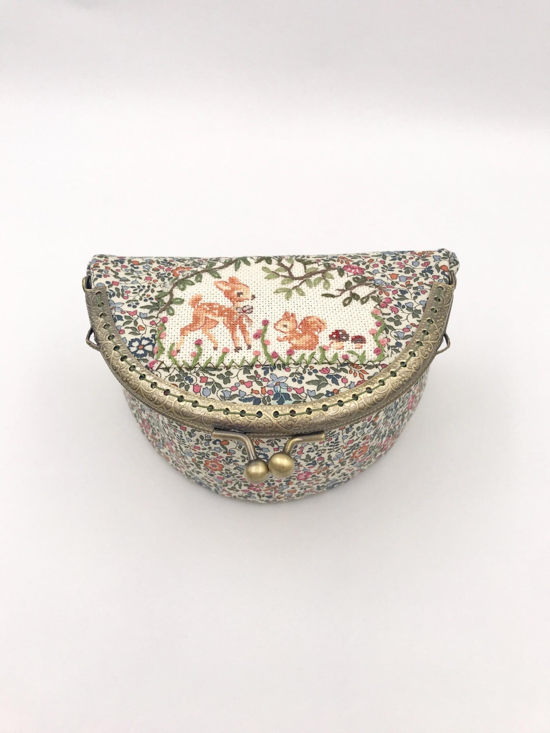 Small Embroidered Fabric Box, Fabric Chest With Metal Clasp, Liberty ...