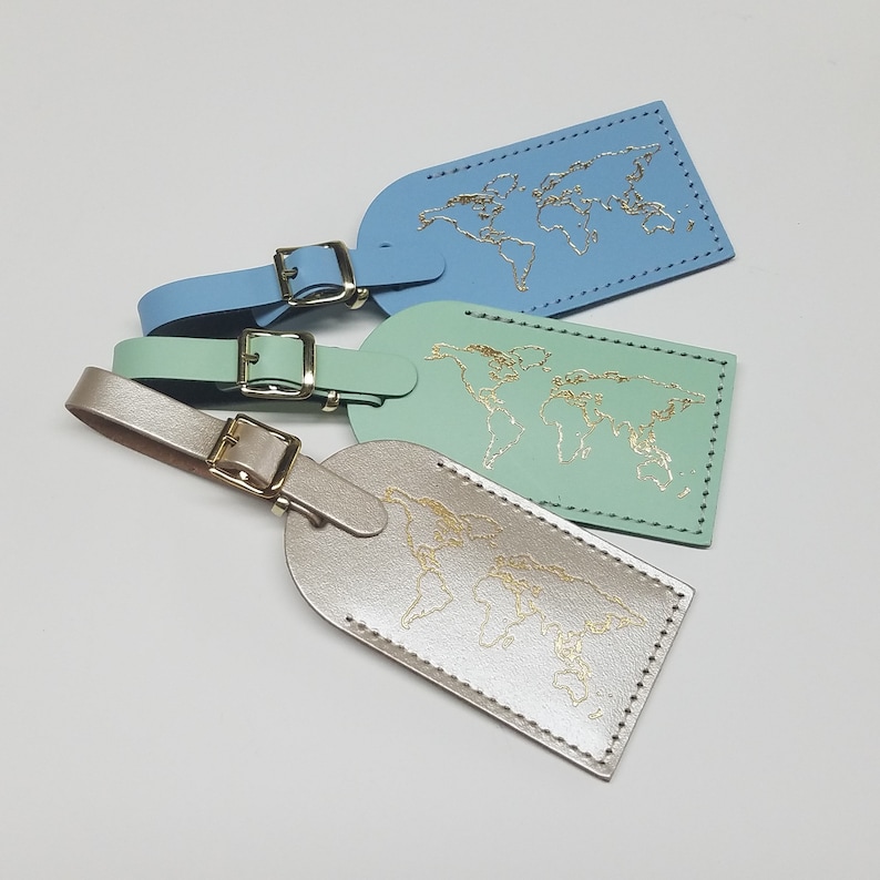 Outline of World Map Luggage Tag Gifts Traveler Wedding - Etsy