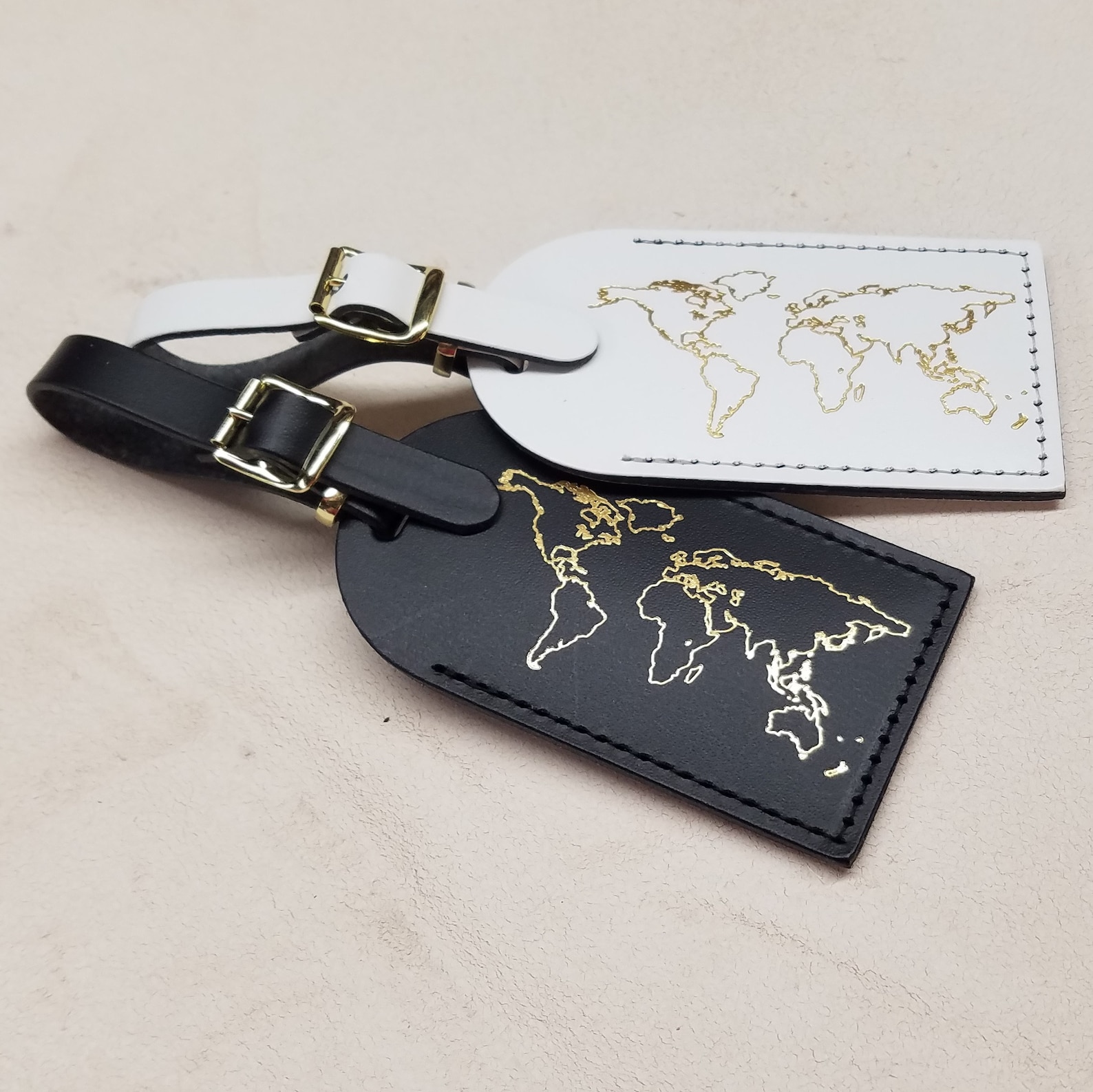 Outline of World Map Luggage Tag Gifts Traveler Wedding | Etsy