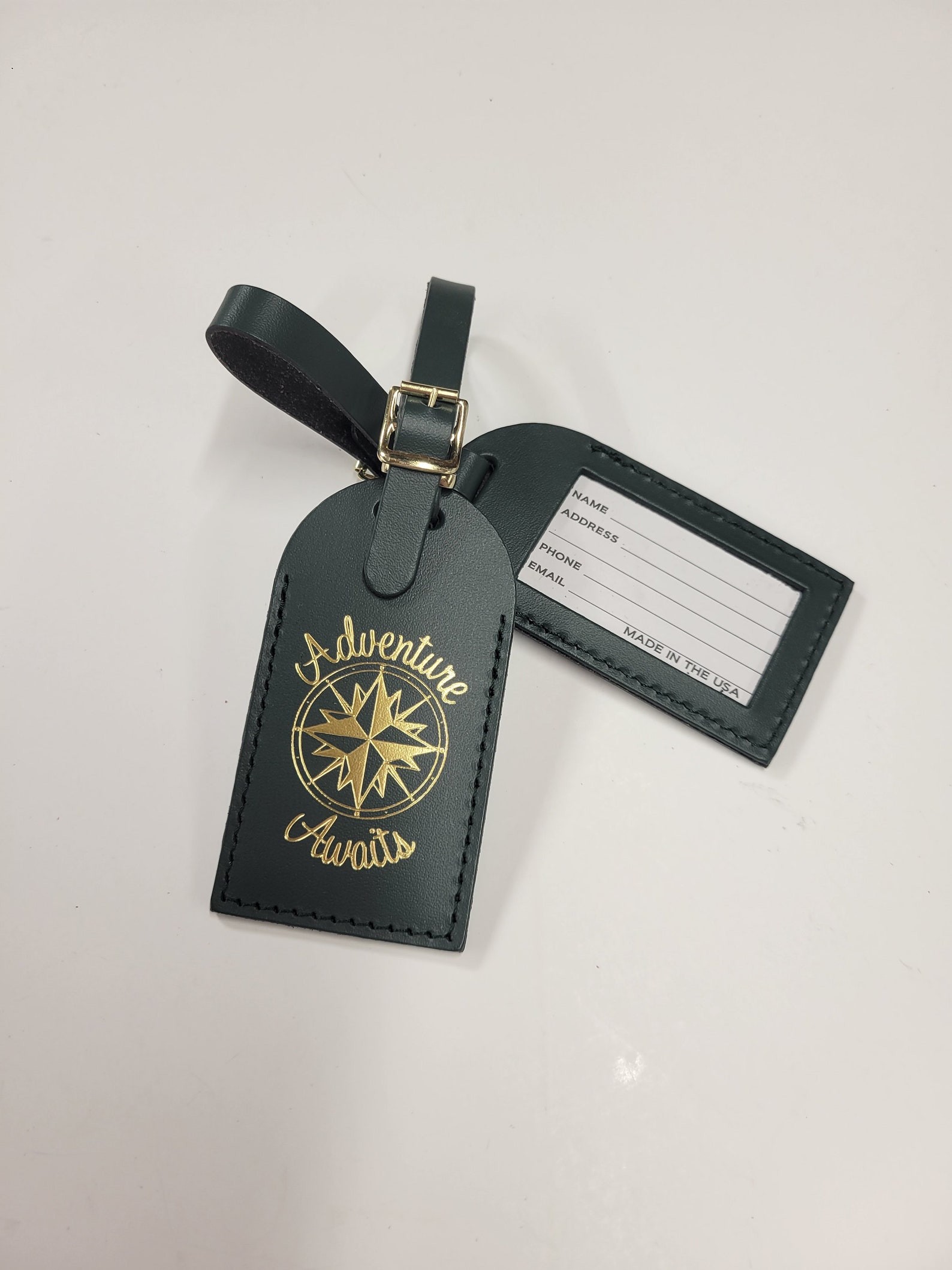 Adventure Awaits With Compass Luggage Tag - Gifts - Traveler - Wedding ...