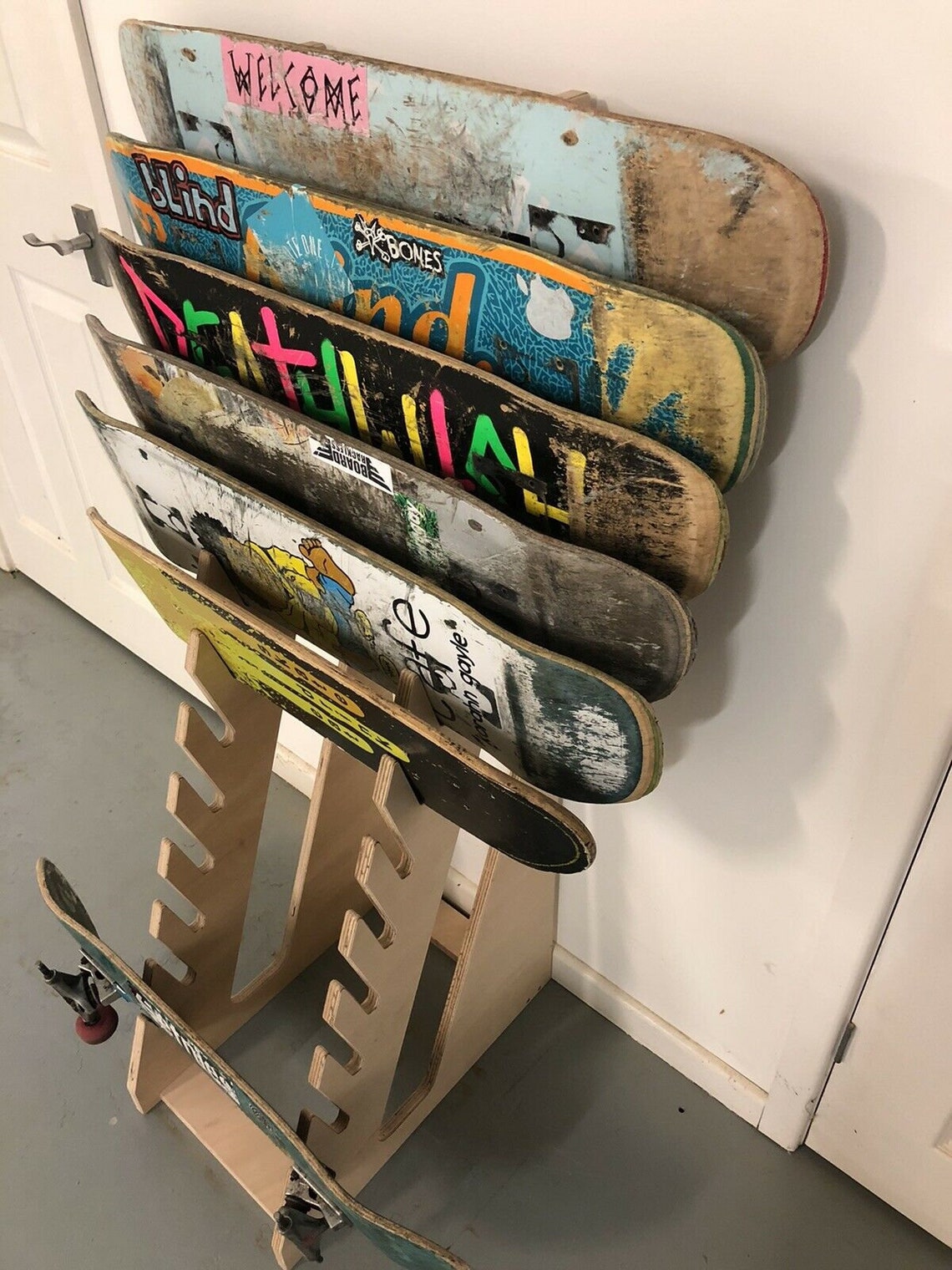 Free Standing Skateboard Rack Hold 12 Decks 6 Completes | Etsy