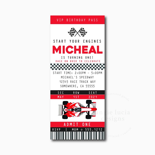 Ticket Style Invite - Etsy