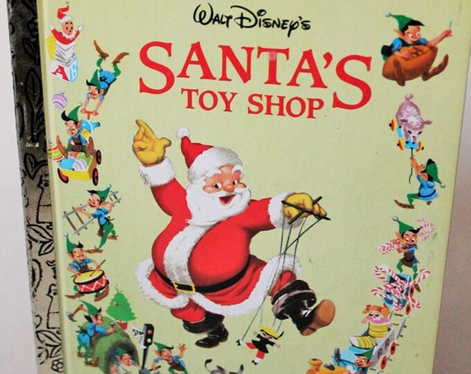 Santa's Toy Shop Book-walt Disney-little Golden Book-vintage Kids Book ...