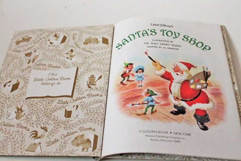 Santa's Toy shop book-Walt Disney-Little Golden | Etsy