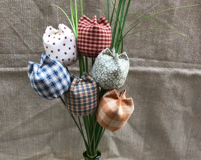 Primitive Tulips, Fabric Tulips, Spring Decor, Easter Decor, Tulip ...