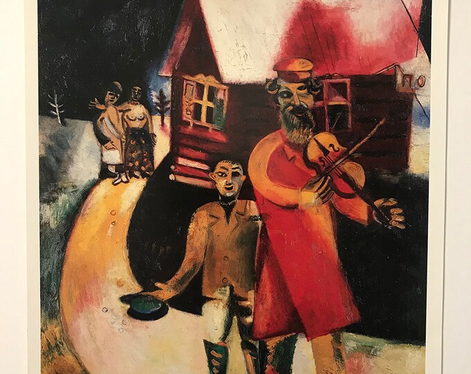 Marc Chagall, the Fiddler, Vintage Lithograph, Print, 43x30cm, Mid ...