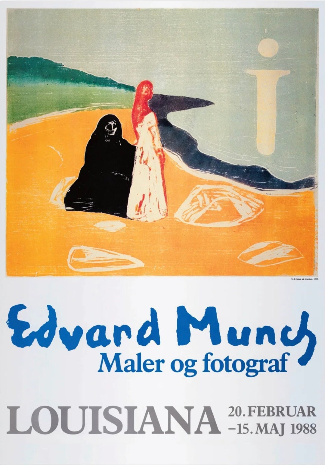 Edvard Munch Gallery Exhibition Poster Two Women on the Shore Original ...