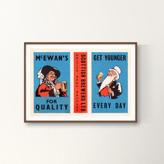 Mcewan's Beer Art Print Vintage Beer Poster Retro Wall | Etsy