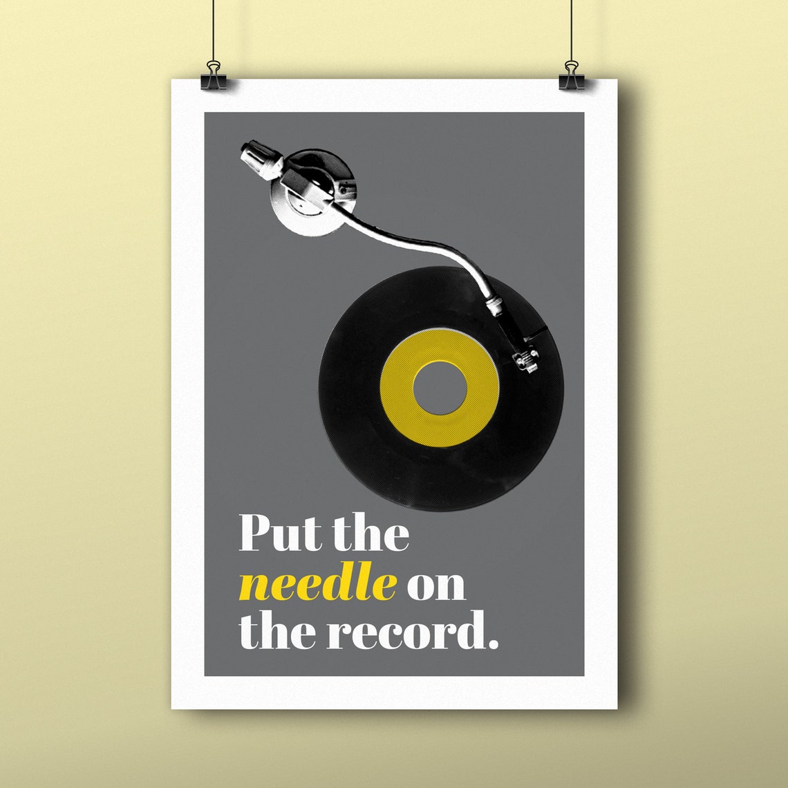 Vinyl Lover Art Print / Poster Put the Needle on the Record - Etsy