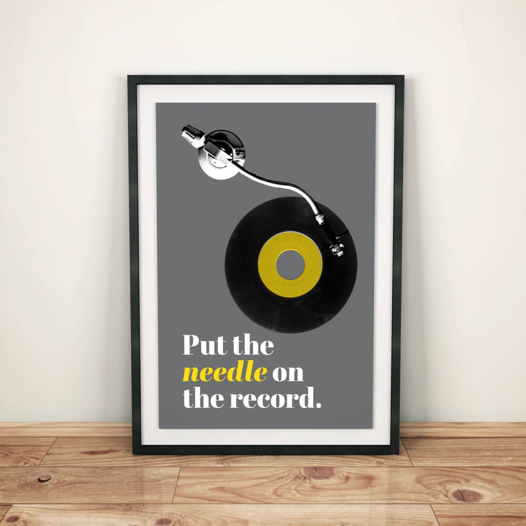 Vinyl Lover Art Print / Poster Put the Needle on the Record 45rpm DJ ...