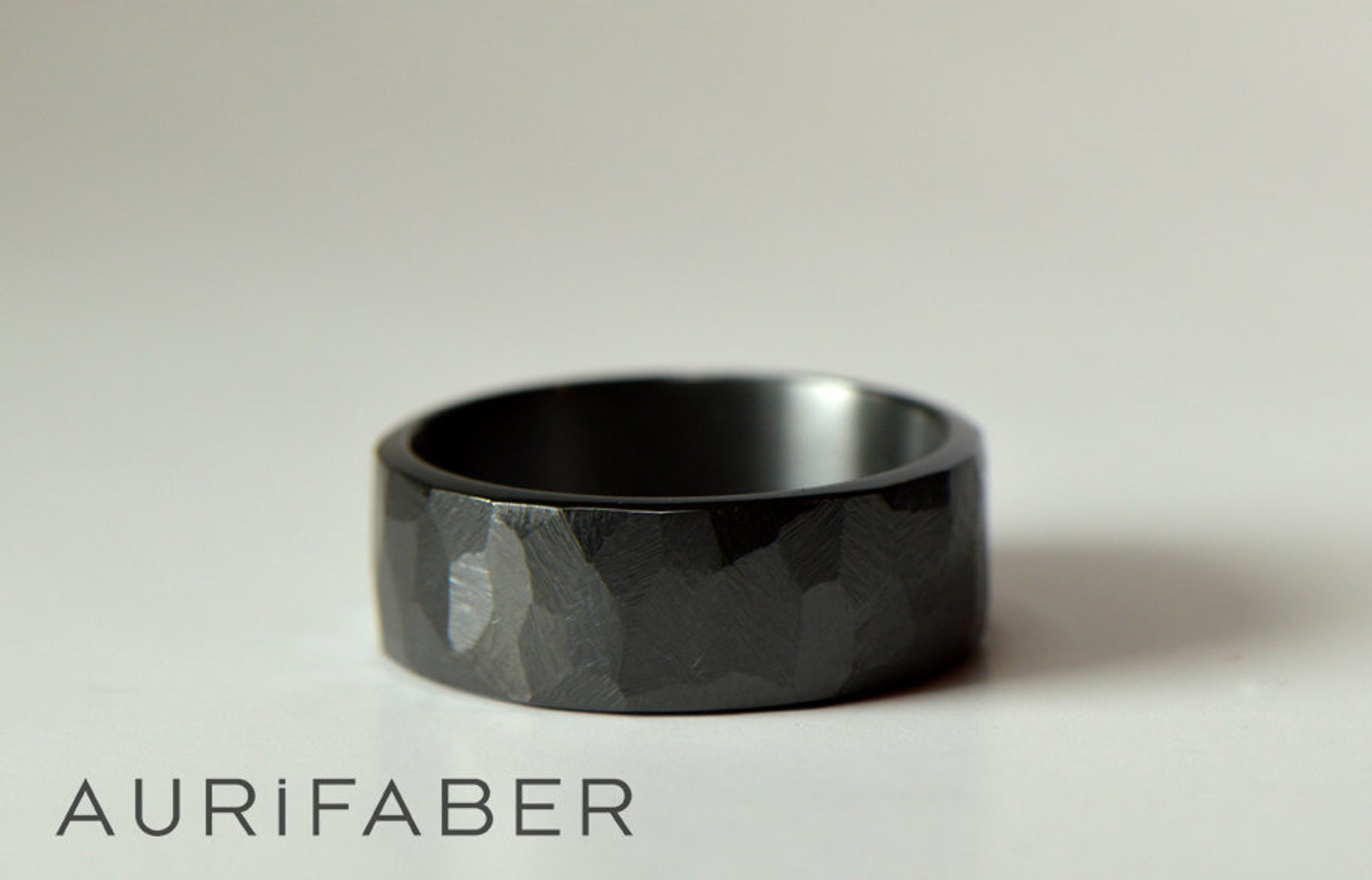 Mens Heavy Duty Zirconium Ring. Handmade Black Zirconium Ring With ...