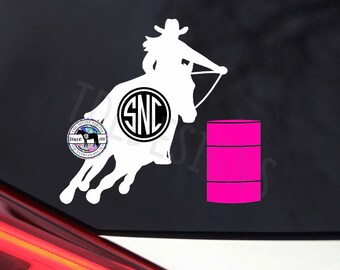 Barrel Racer Name Decal Barrel Racing Horse Car Decal - Etsy