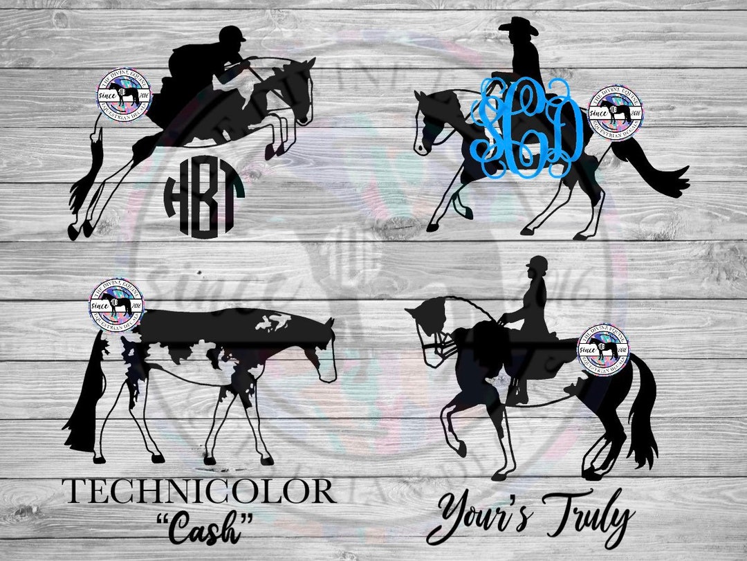 Paint/pinto Horse Name/monogram Vinyl Decal - 60+ Disciplines & Breeds ...