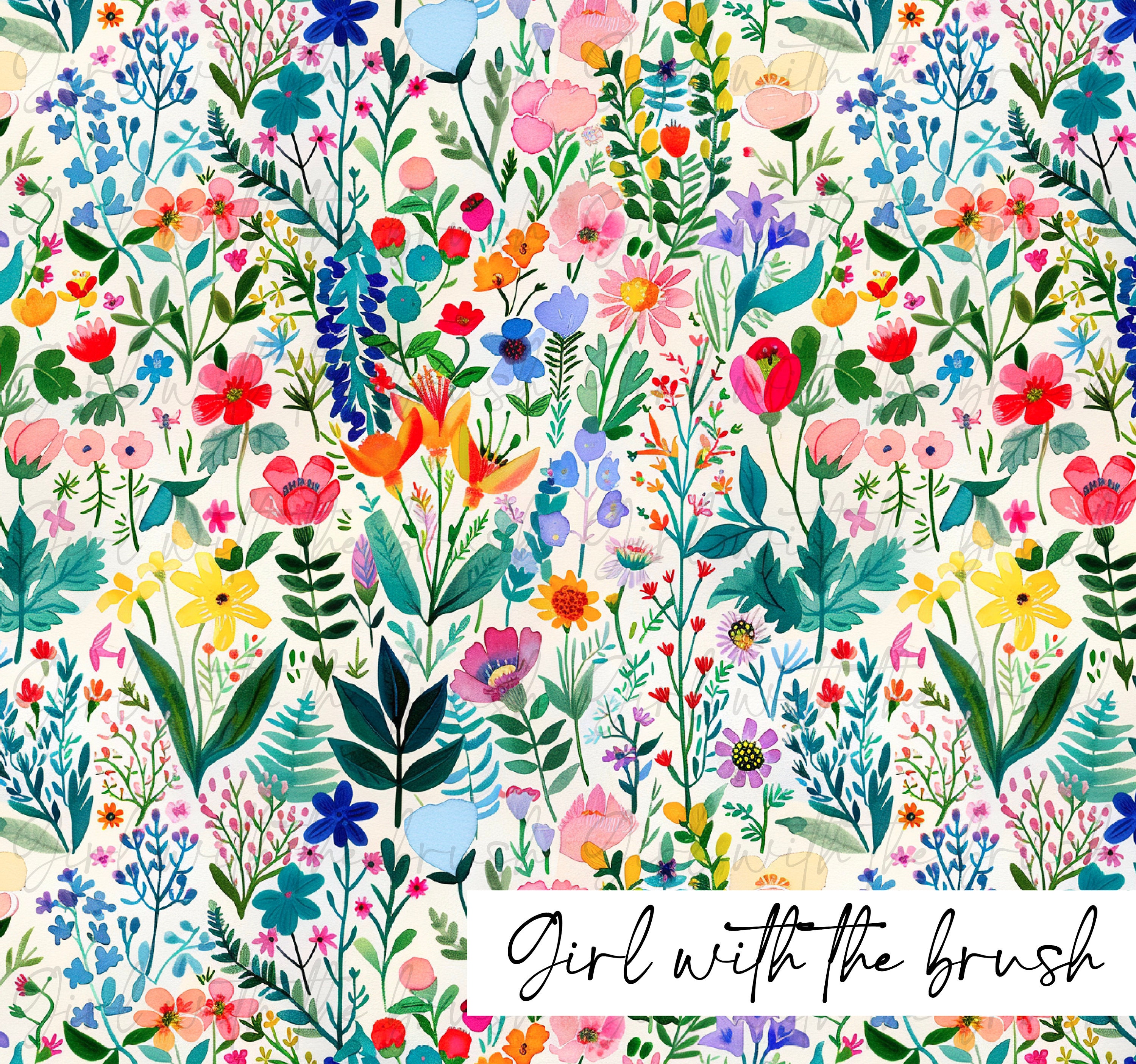 Dainty Summer Floral and Fruity Prints Bundle of 12 Patterns - Seamless ...