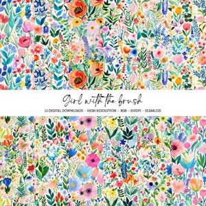 Dainty Summer Floral and Fruity Prints Bundle of 12 Patterns - Seamless ...