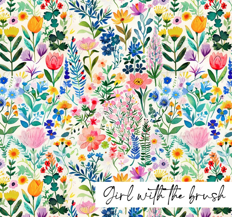 Dainty Summer Floral and Fruity Prints Bundle of 12 Patterns Seamless ...