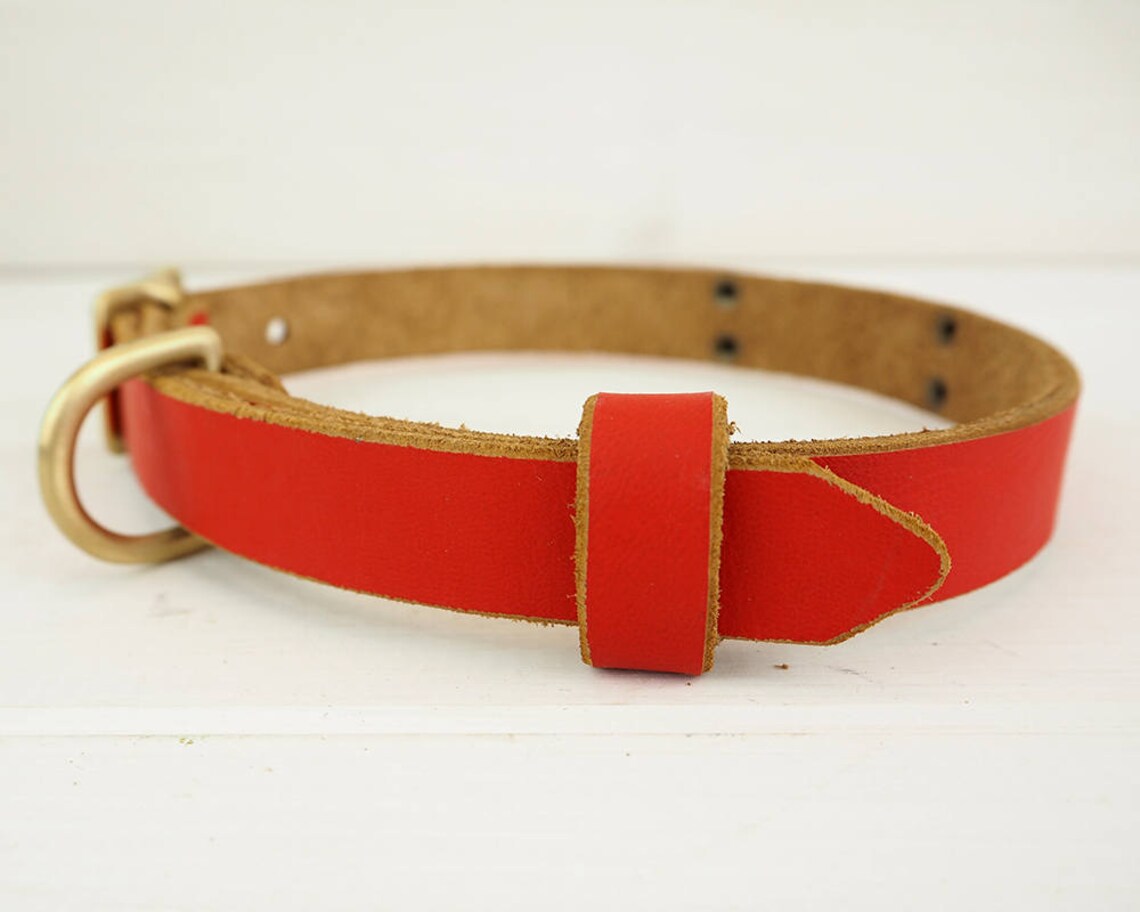 Red Dog Collar Handmade Collar Personalized Dog Collar Dog - Etsy
