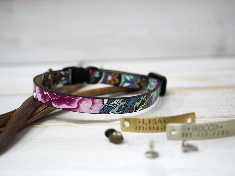 Cat Collar Small Dog Collar Pop Art Collar Paisley Colorful | Etsy