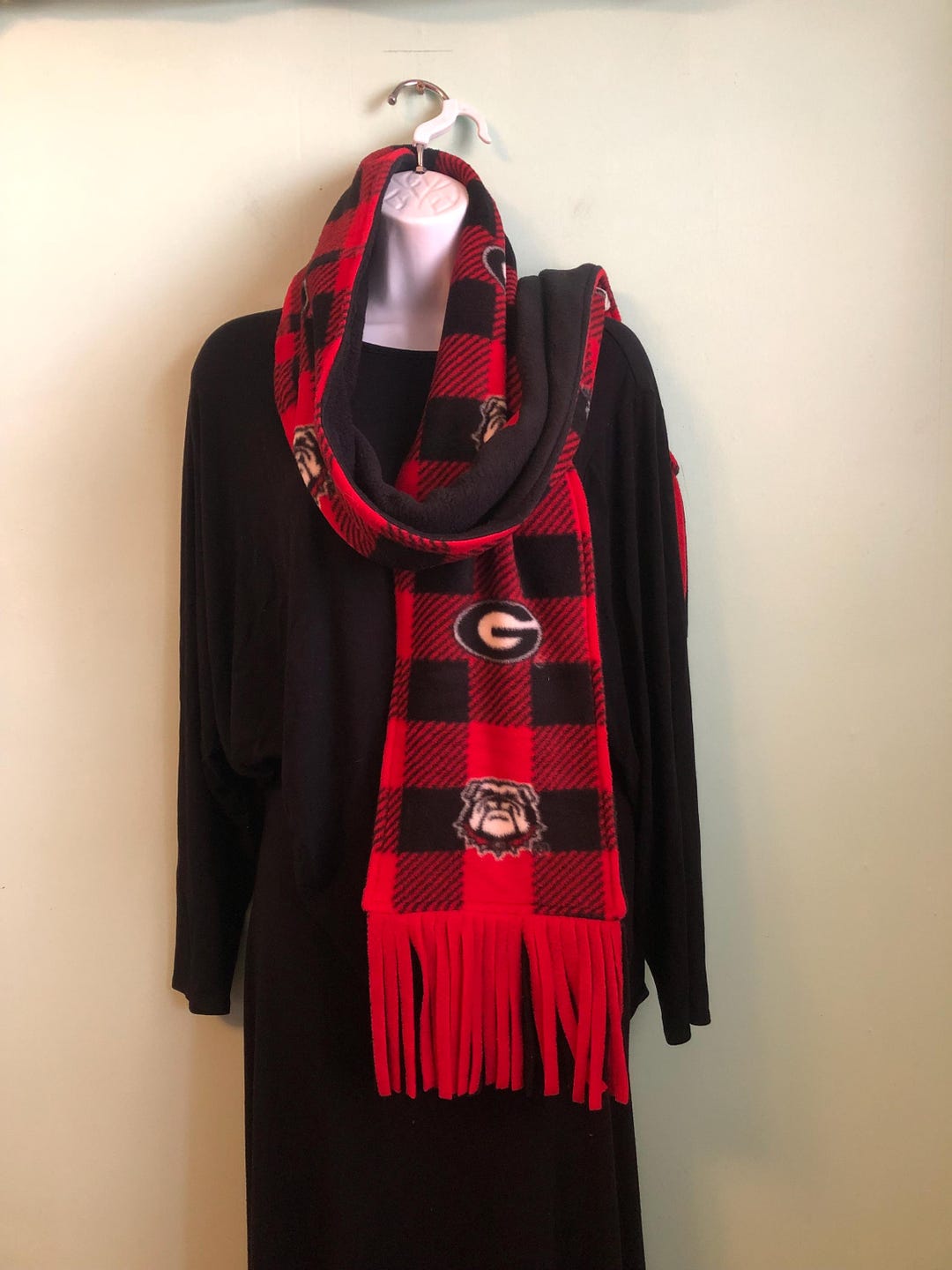 University of Georgia Bulldogs Lined Fringed Scarf - Etsy