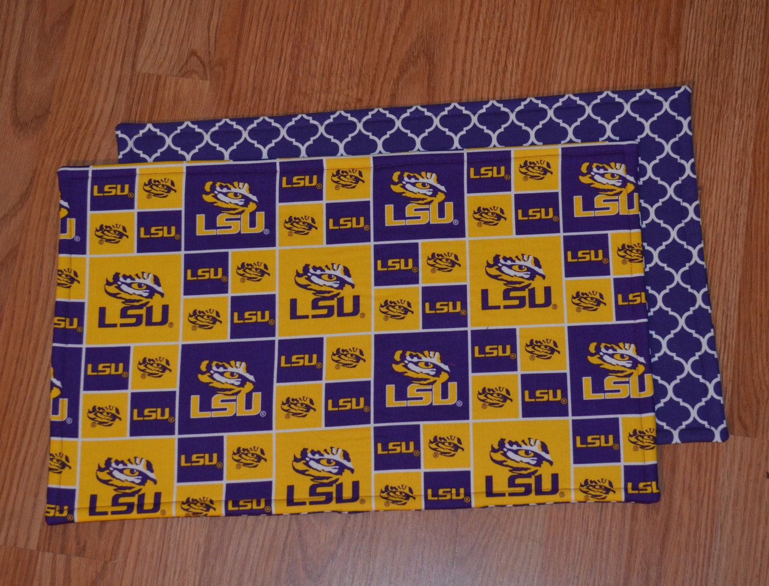 LSU Louisiana State University Reversible Placemat PAIR Table Set Gift ...