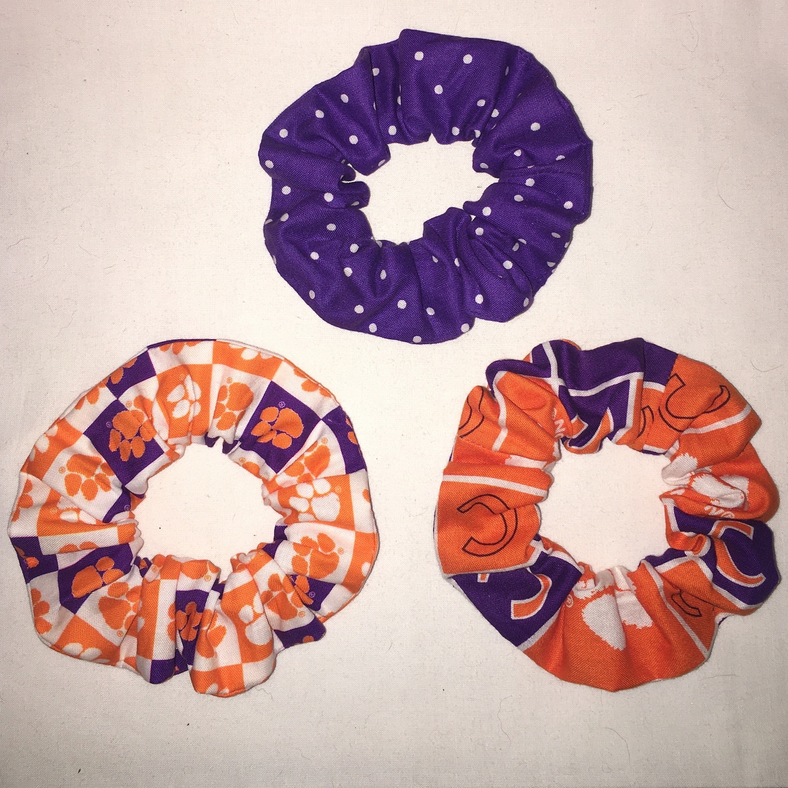 Paquete de 3 coleteros para el pelo de los Clemson Tigers, hechos a ...