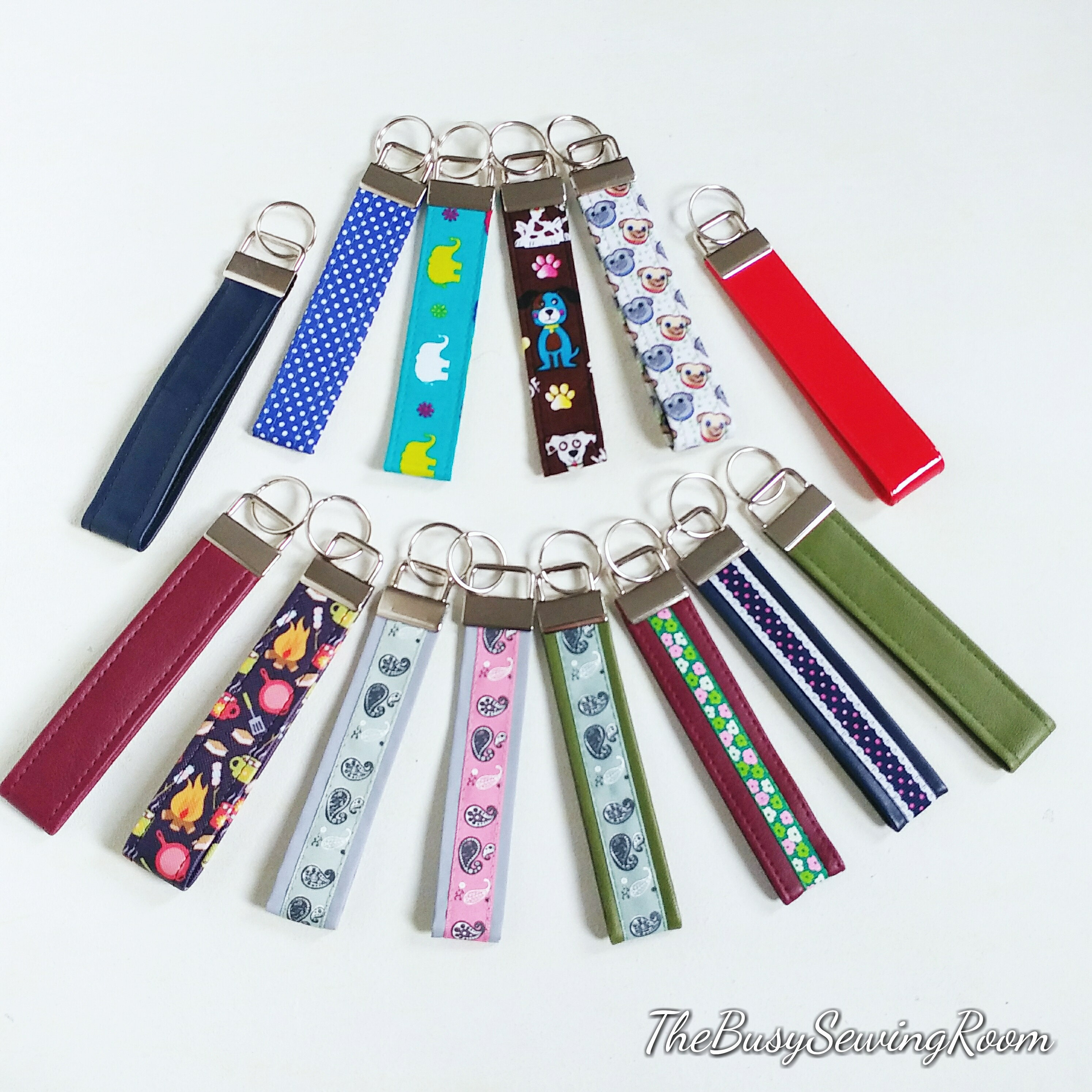Faux Leather Key Fobs Fabric Keyrings - Etsy