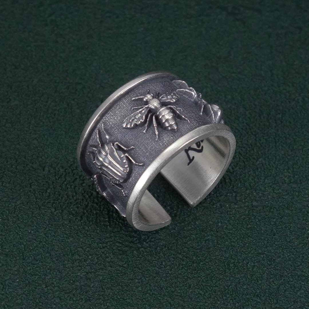 Insects Ring, Entomology Spirit, Bug & Spider, Sterling Silver ...