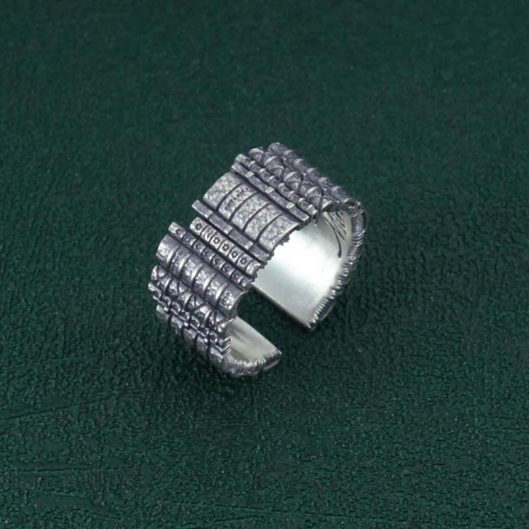 Ring for Booklovers, Books in a Row Shaped, Sterling Silver | Libraria ...