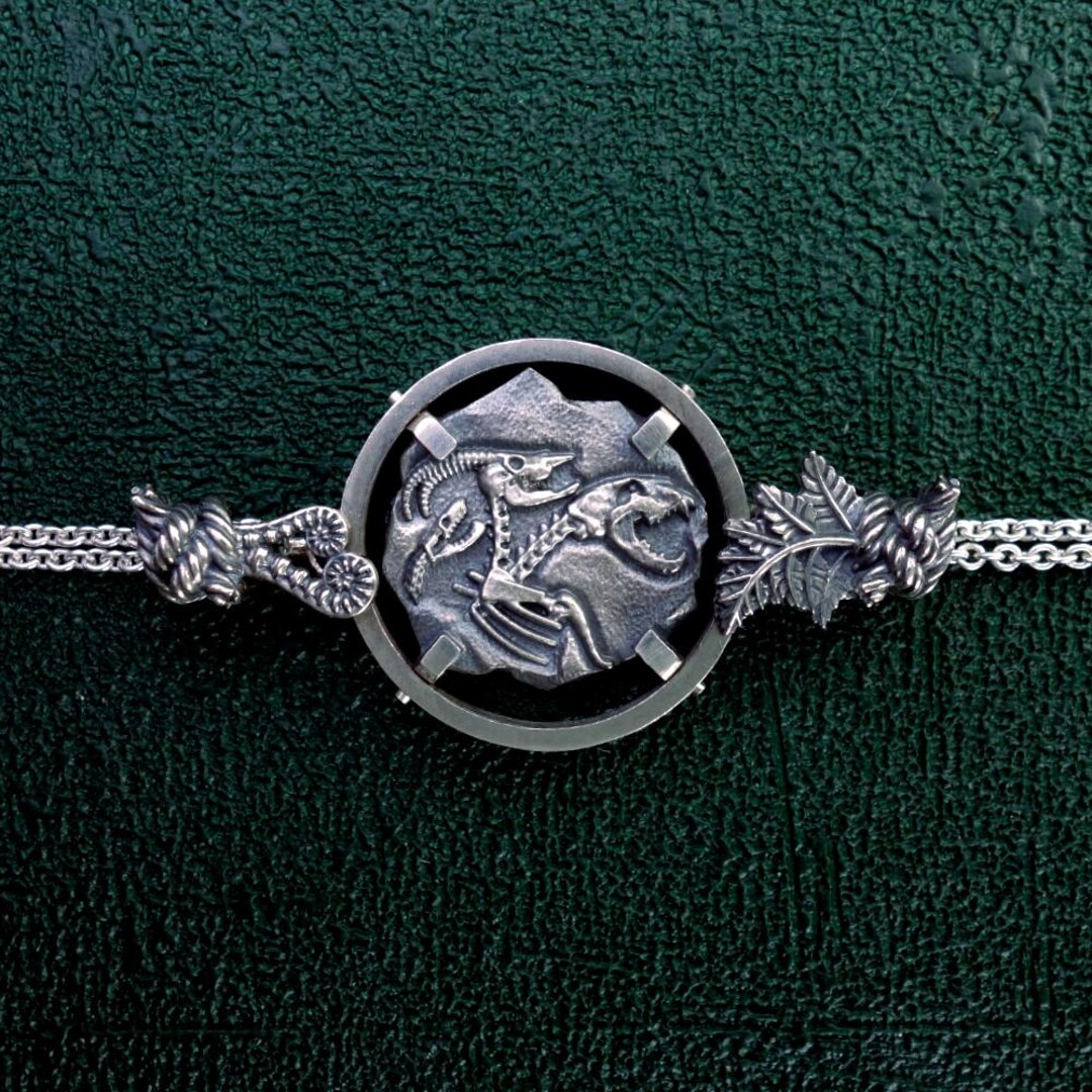 Bracelet Men or Women, Chimera Skeleton Fossil, in 925 Silver, Chimaera ...