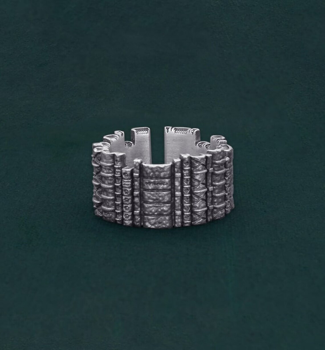 Ring for Booklovers Books in a Row Shaped Sterling Silver - Etsy