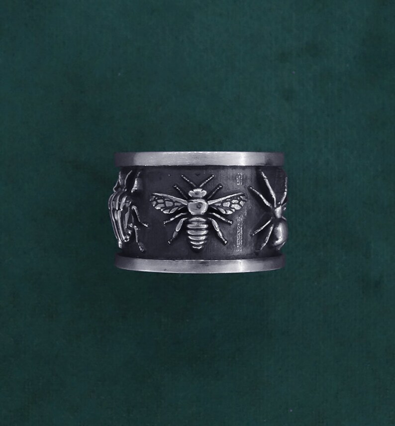 Insects Ring Entomology Spirit Bug & Spider Sterling Silver | Etsy