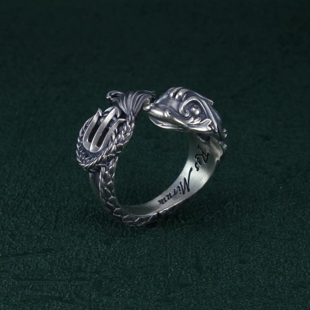 Poseidon Ring, Dolphin and Trident, Greek Mythology, Fantastic Sea ...
