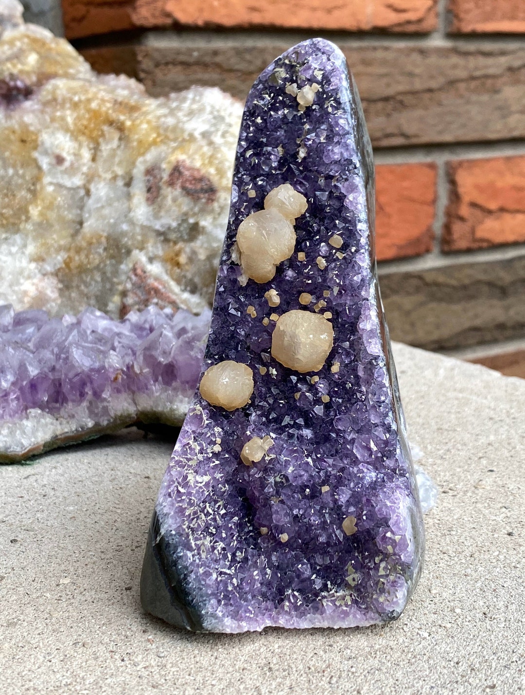 Amethyst Geode, Calcite Crystal, Natural Stone Statue, Crystal Cluster ...