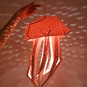 Jellyfish DIY Lampshade, Paper Lamp Shade, Livingroom Decor, Geometric ...