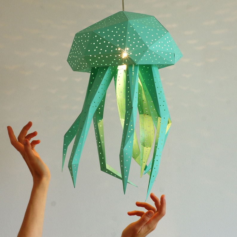 Jellyfish 3dpapercraft, Paper Lamp Shade, Hanging Lampshades ...