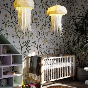 Medusa Decor, Jellyfish Lamp, Hanging Lamp, Paper Lamp, Ocean Nursery ...